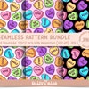Conversation Hearts Seamless Pattern, Candy Heart Digital Paper ...