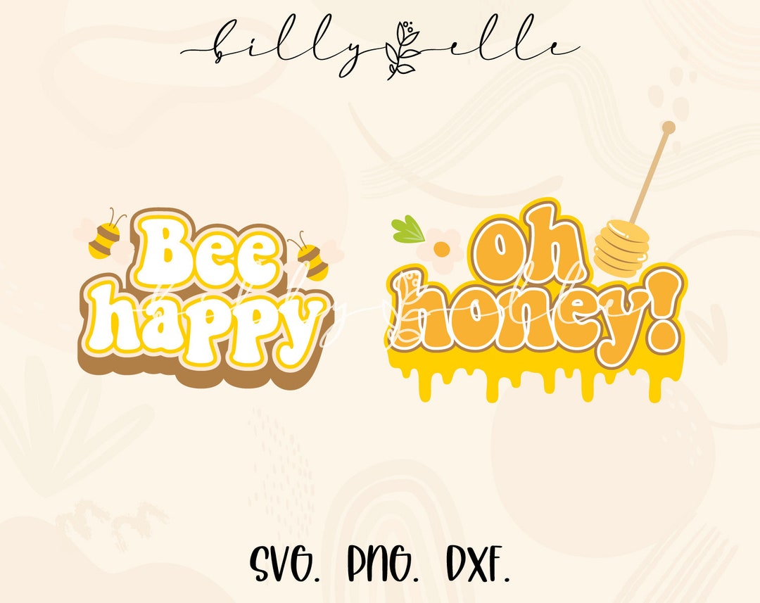 Honey Bee SVG - Bee Bundle Sticker - Groovy Stickers File for Cricut ...