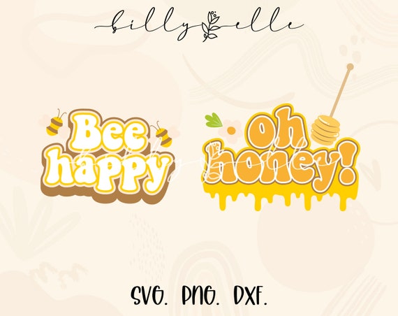 Honey Bee SVG Bee Bundle Sticker Groovy Stickers File for | Etsy