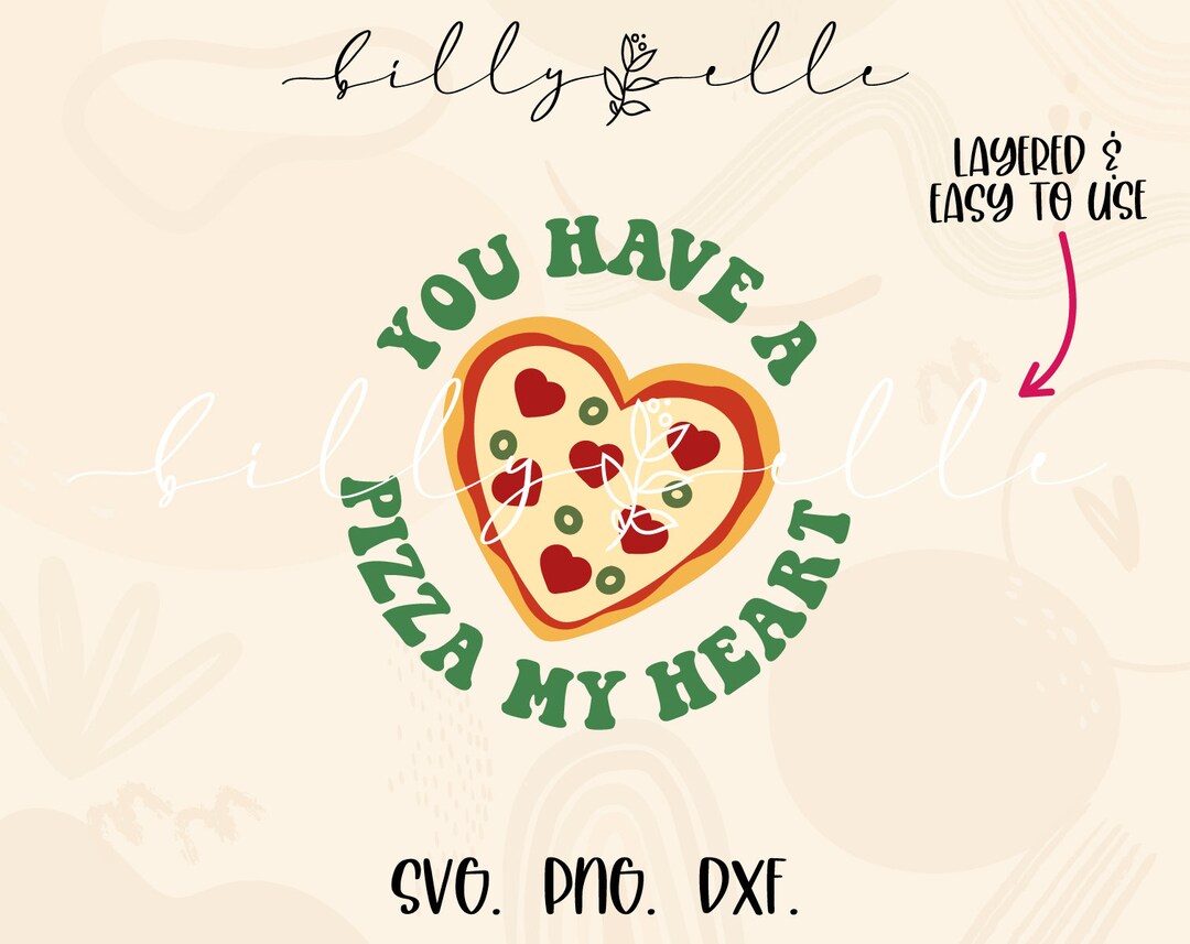 Valentine's Day SVG - Pizza Heart Sticker - Valentine's Stickers File ...