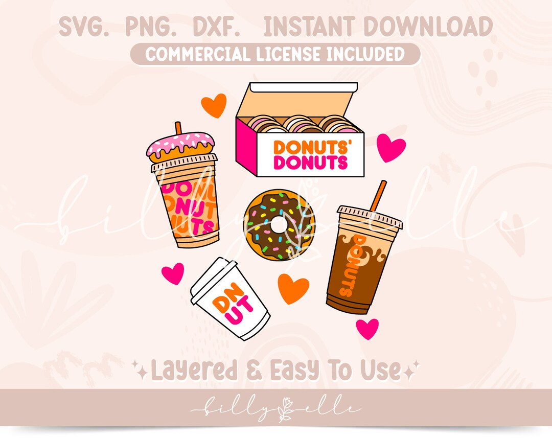 D' Donuts Coffee Inspired Bundle File - Coffee Abstract Digital ...