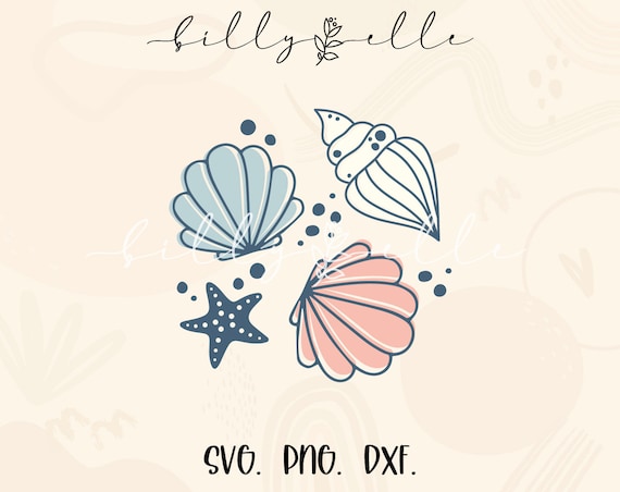 Seashells Svg Starfish Colorful Digital Download SVG Cricut | Etsy