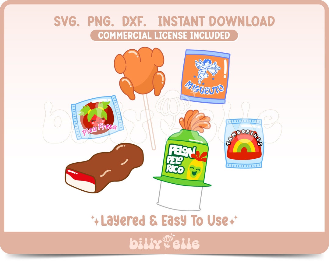 Mexican Candy Bundle SVG - Mexican Snacks Pica Fresa Gomitas Digital ...