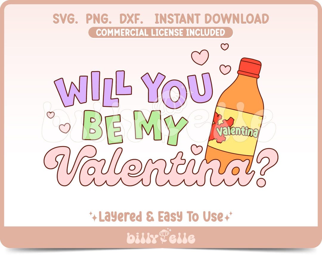 Will You Be My Valentina SVG - Mexican Valentines Day Png - Love ...