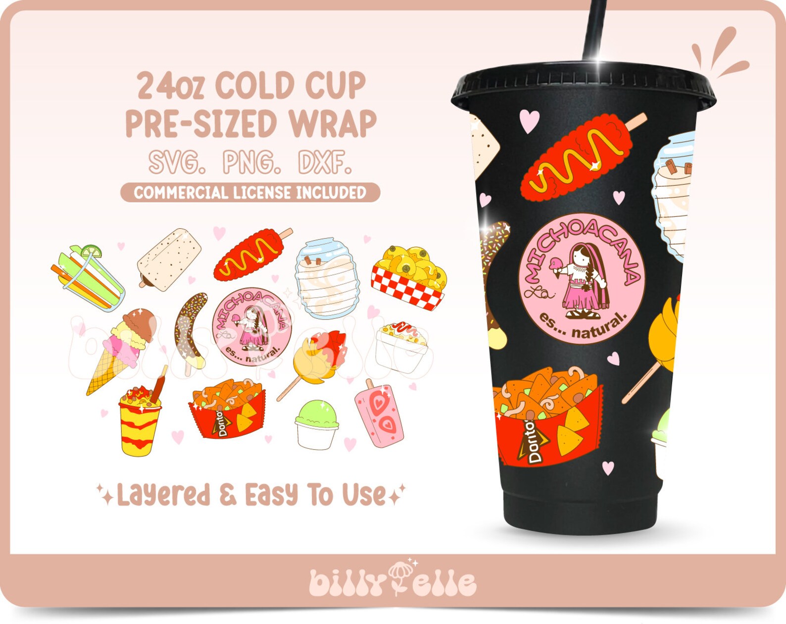 La Michoacana 24oz Tumbler Wrap SVG - Digital PNG Cricut Silhouette ...
