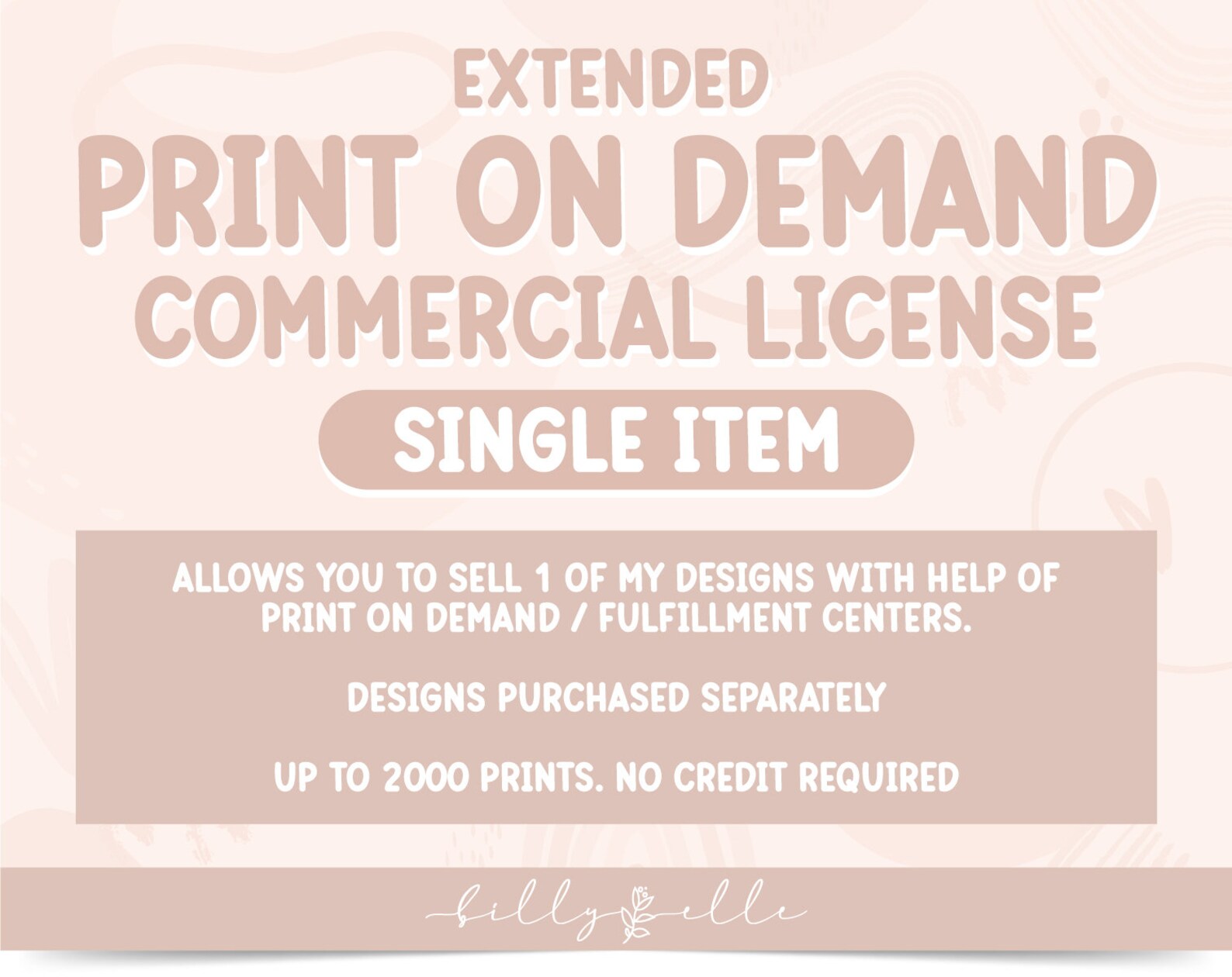 Print on Demand Extended Commercial License - Single Item License ...
