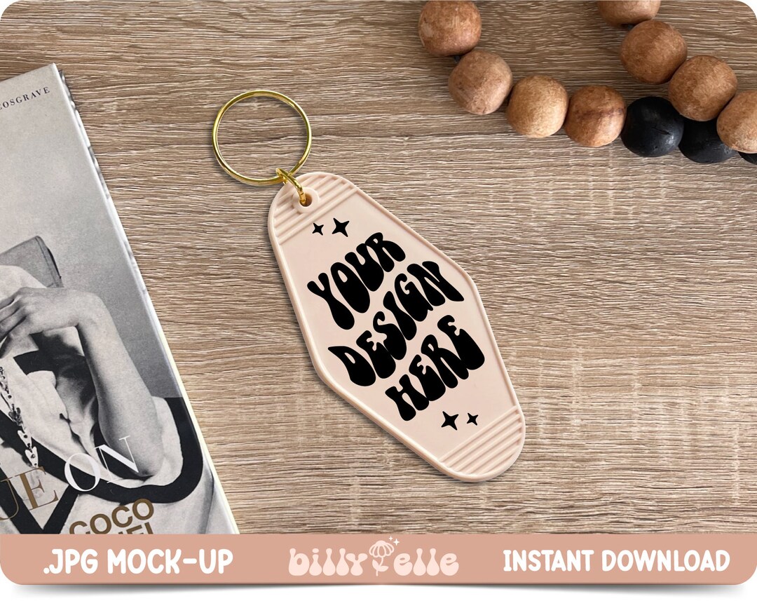 Pink Motel Keychain Mockup - Digital Download Blank Keychain Mockup ...