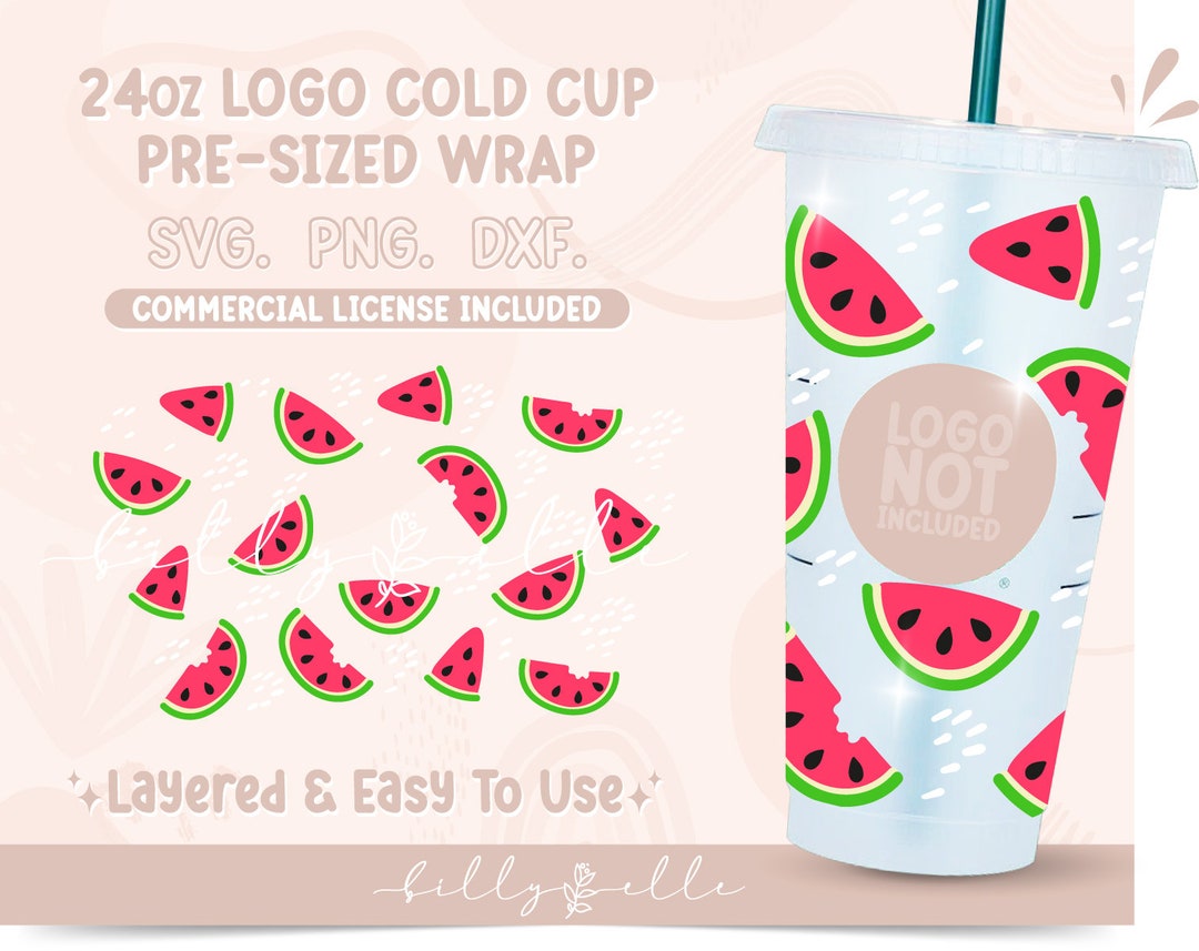 Watermelon Coffee Cold Cup Full Wrap - Fruit Abstract Digital Download ...