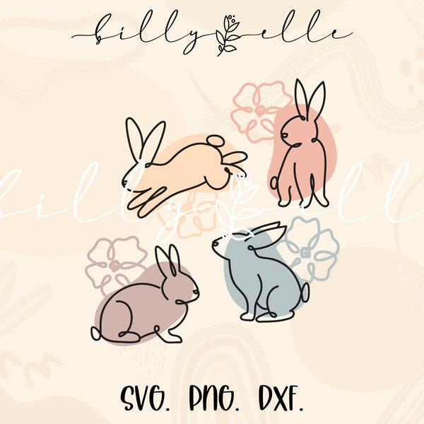 Rabbit Line Art - Etsy