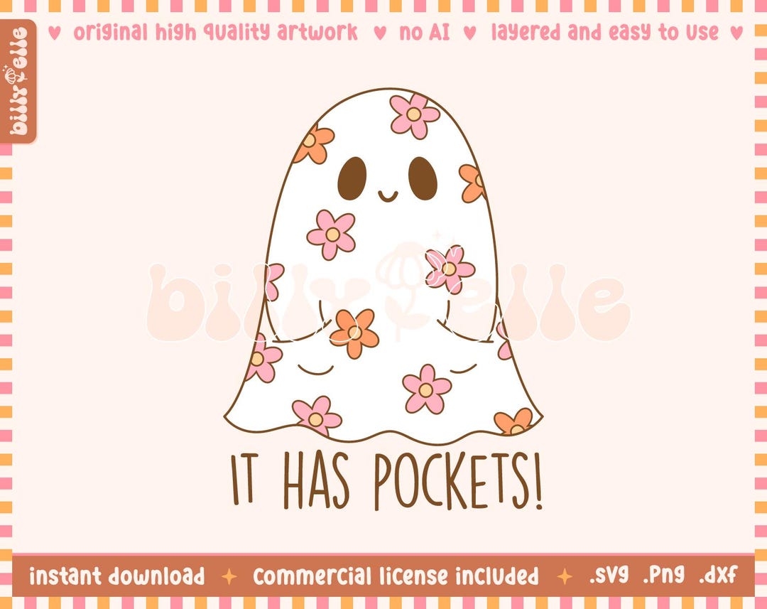 It Has Pockets Cute Ghost PNG - Cute Halloween Flowers Ghost Aesthetic ...