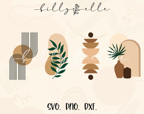 Boho Abstract Art Bundle Neutral Boho Aesthetic Digital | Etsy