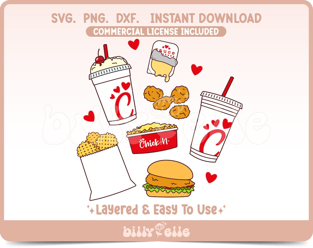 Chicken Nuggets Bundle SVG Layered File - Fast Food Mac and Cheese ...