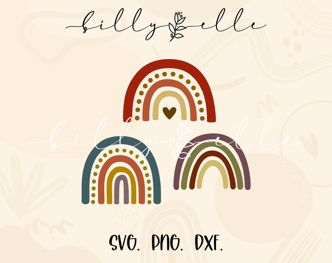 Boho Rainbow Vector Bundle - Rainbows Abstract Digital Download SVG ...