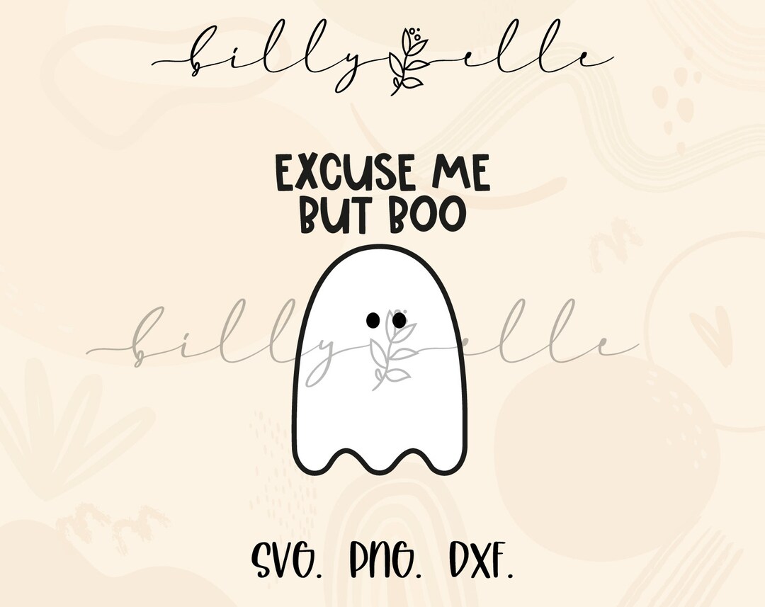 Spooky Ghost Boo SVG - Halloween Sticker Cute Ghost Digital Download ...