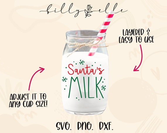 Christmas Santa's Milk Sticker Quote Christmas Digital - Etsy
