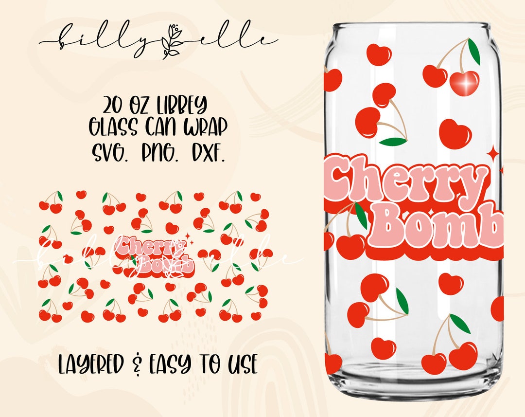 Cherry Bomb Libbey Glass Can Wrap Groovy Pattern Digital Download SVG ...