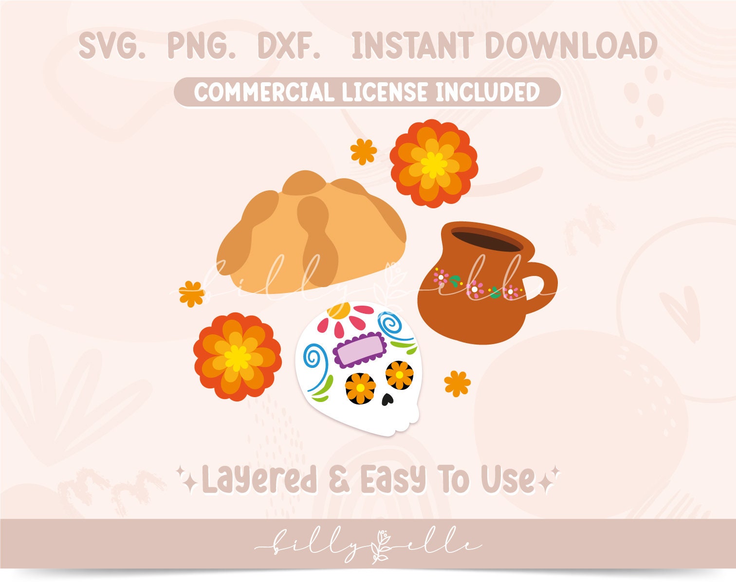 Dia De Muertos SVG Bundle Mexican Pan De Muerto Abstract - Etsy