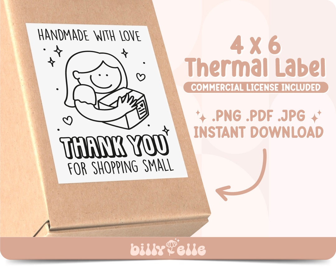 Thank You Shipping Thermal Label - Small Business Stickers - Supplies ...
