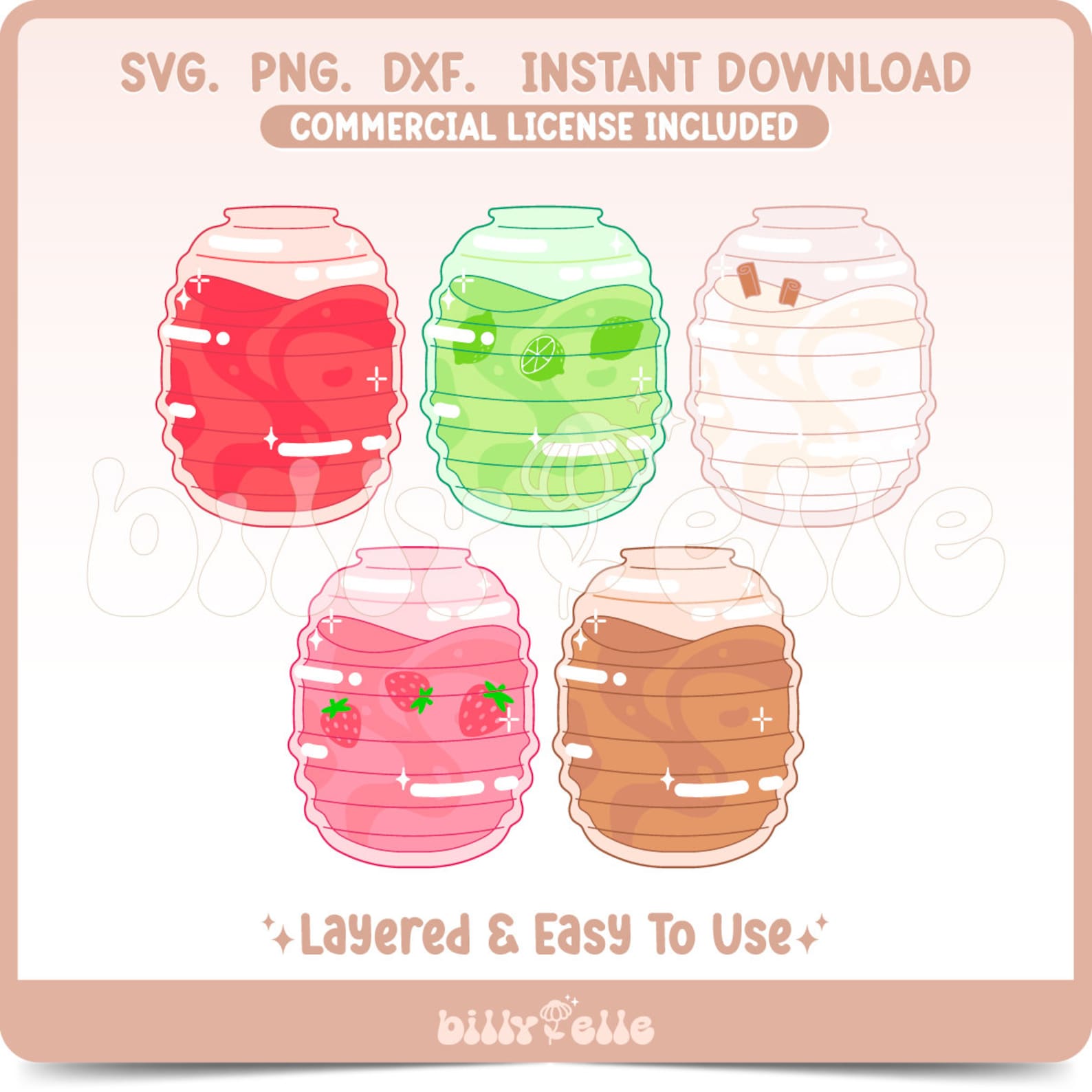 Aguas Frescas Bundle - Latinx - Jamaica SVG - Latino Culture Sticker ...