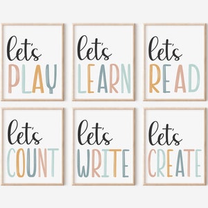 Classroom Wall Art Printable Set of 6, Educational Prints, Homeschool ...