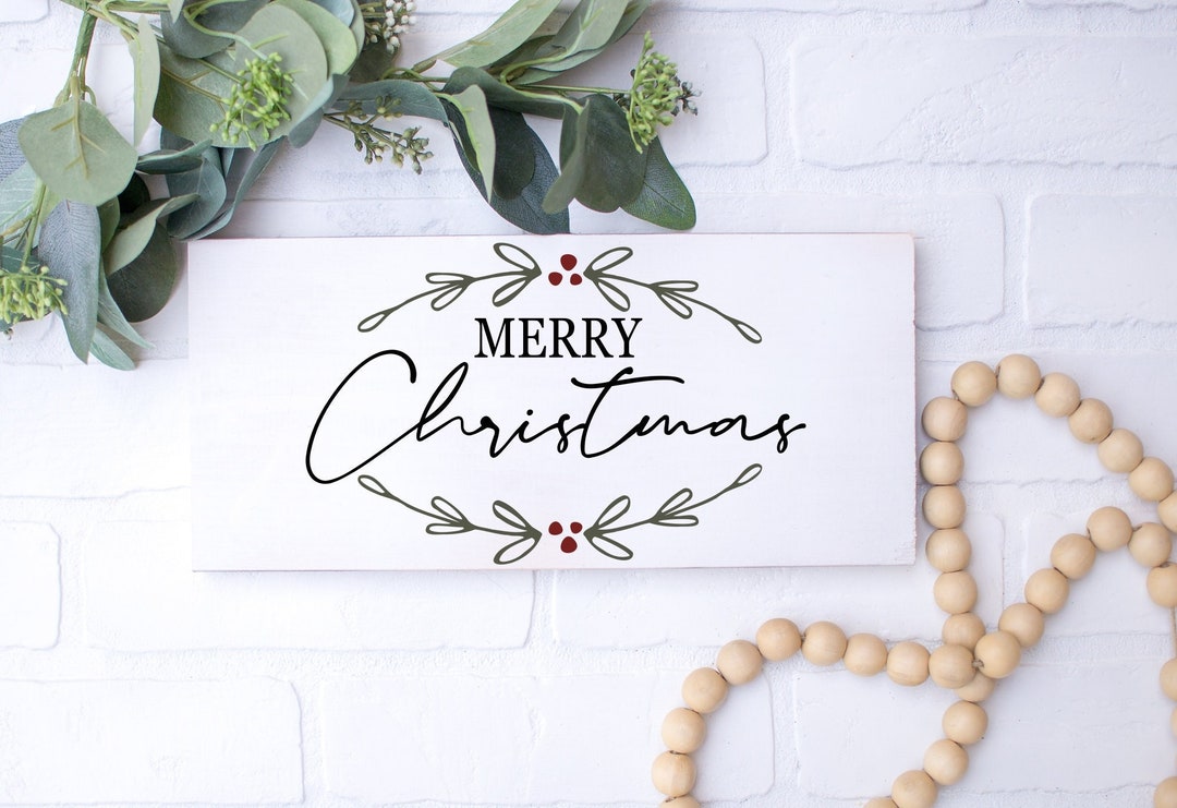 Merry Christmas Holly Berry Greenery SVG Cut File (digital Download) - Etsy