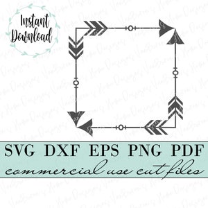 Tribal Arrow Frame SVG: Square Border Cut Files (digital Download) - Etsy