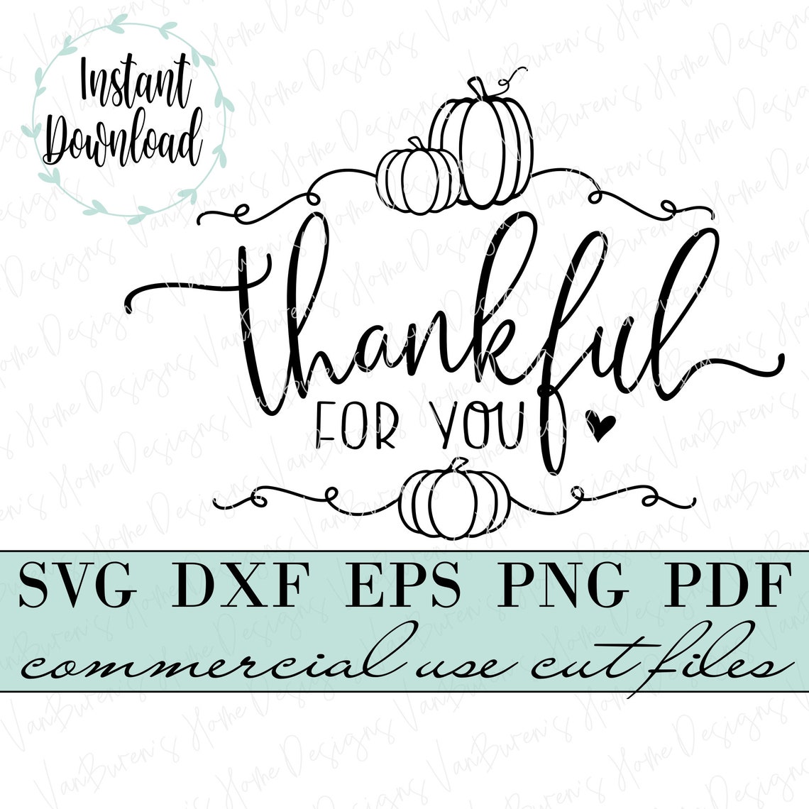 Thankful for You SVG Design: Thanksgiving Pumpkin Border (laser/cricut ...