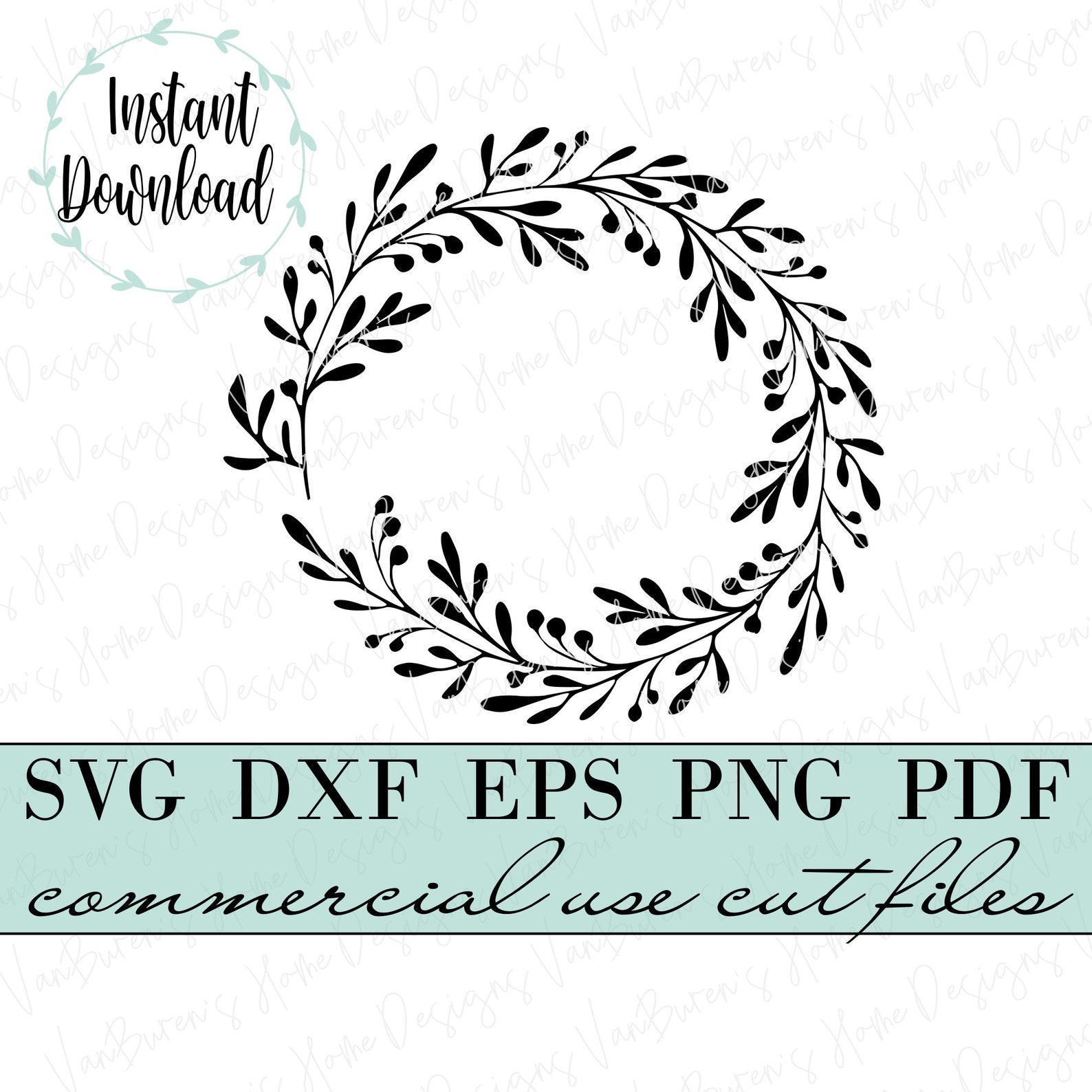 Berry Wreath SVG Branch Leaves SVG Monogram Border SVG Leaf - Etsy