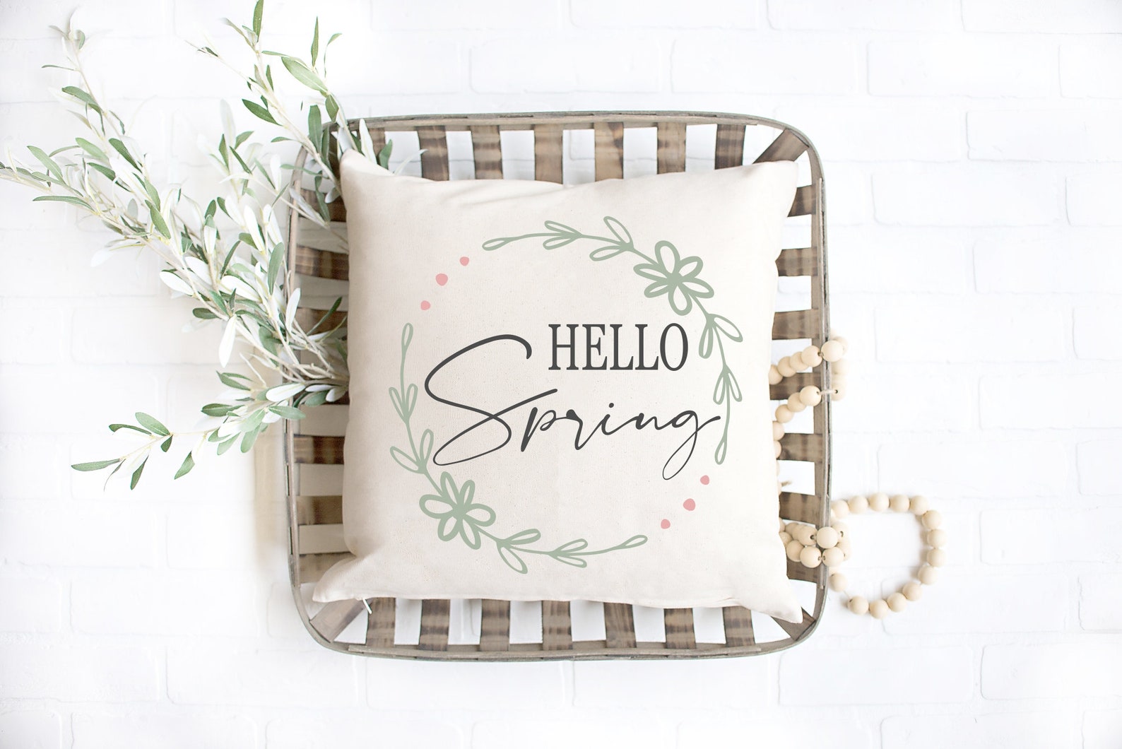 Hello Spring Wreath Vector File for Commercial Use - Etsy