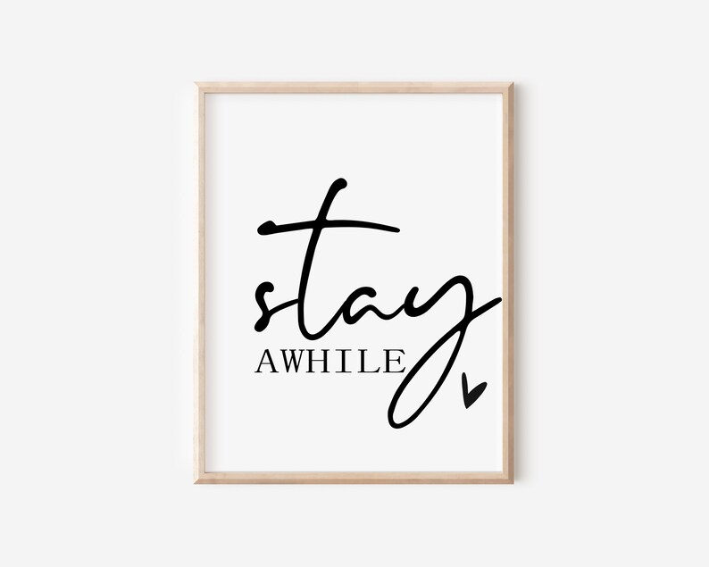 Stay Awhile Printable Guest Room Prints Welcome Sign - Etsy