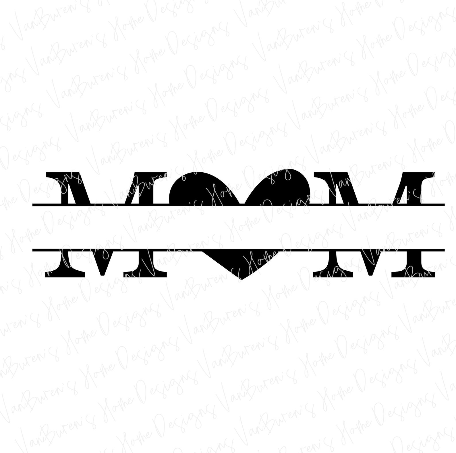 Mom Split Monogram Digital Download Cut Files, Formats Svg Dxf Eps Png ...