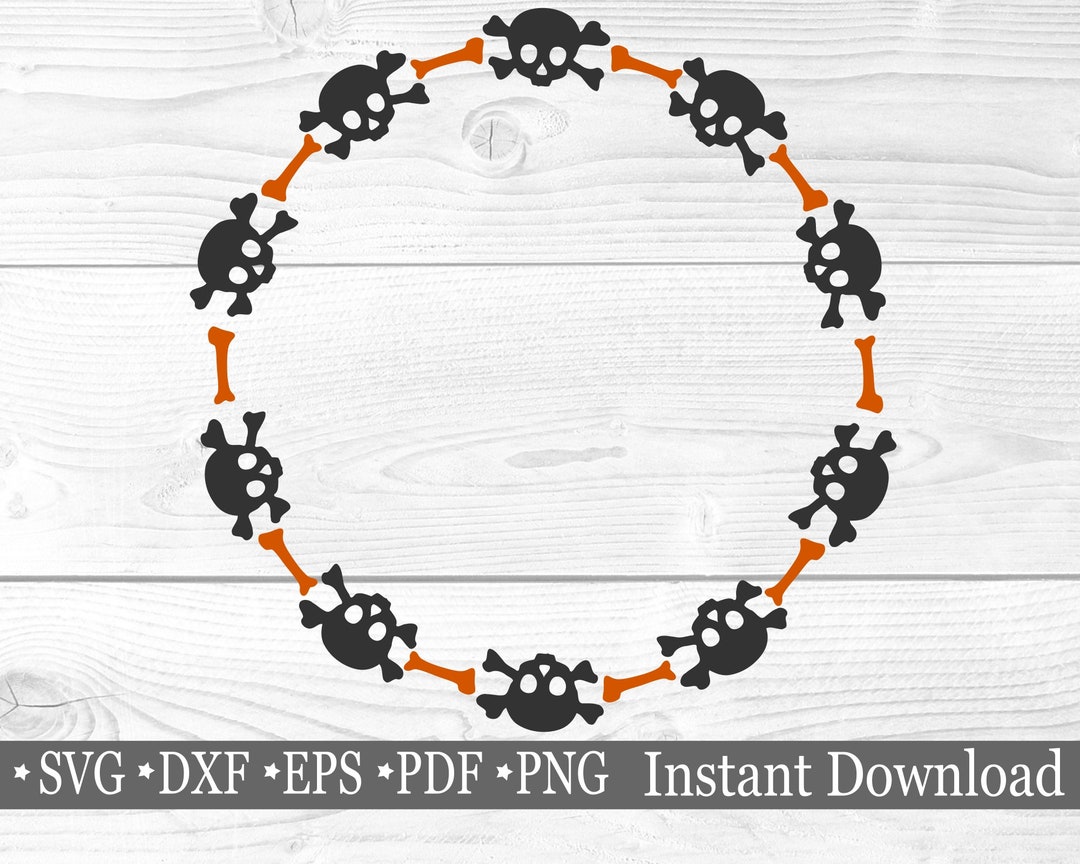 Halloween Wreath Svg, Halloween Border Svg, Skull Svg, Kids Halloween ...