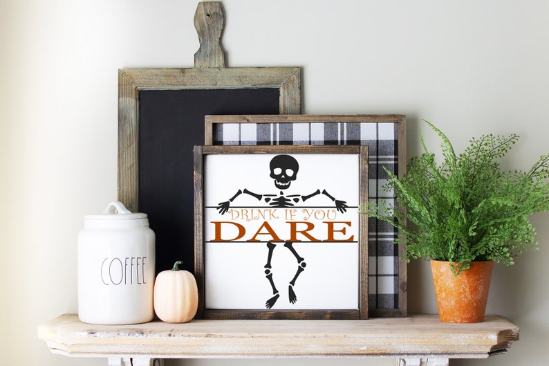 Skeleton Split Name Frame SVG: Halloween Monogram Cut File - Etsy