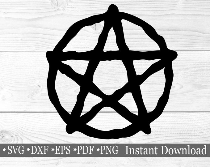 Pentacle Svg, Flower Pentacle Clipart, Witch Svg, Wicca Svg, Witchcraft ...