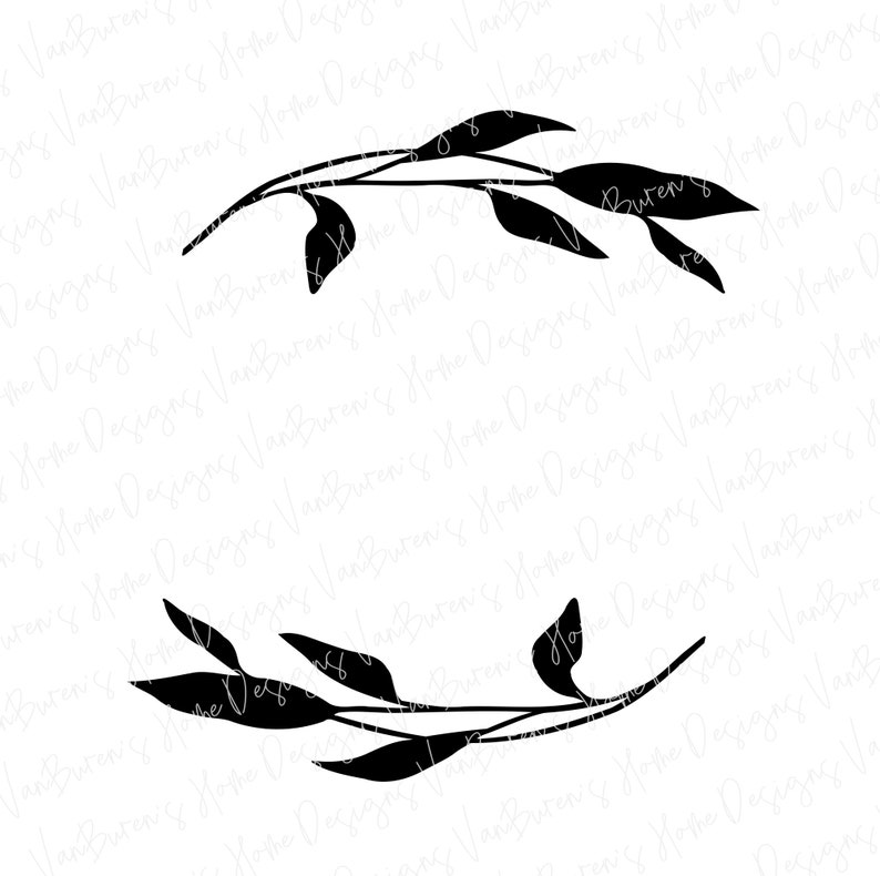 Split Wreath Svg Leaf Dividers Svg Floral Wreath Svg Leaf - Etsy