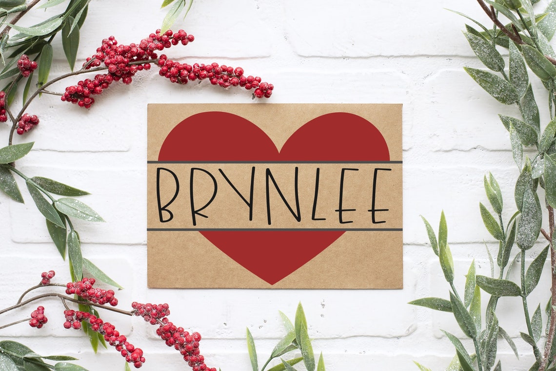 Valentine Heart Name SVG: Monogram Cut File (digital Download) - Etsy