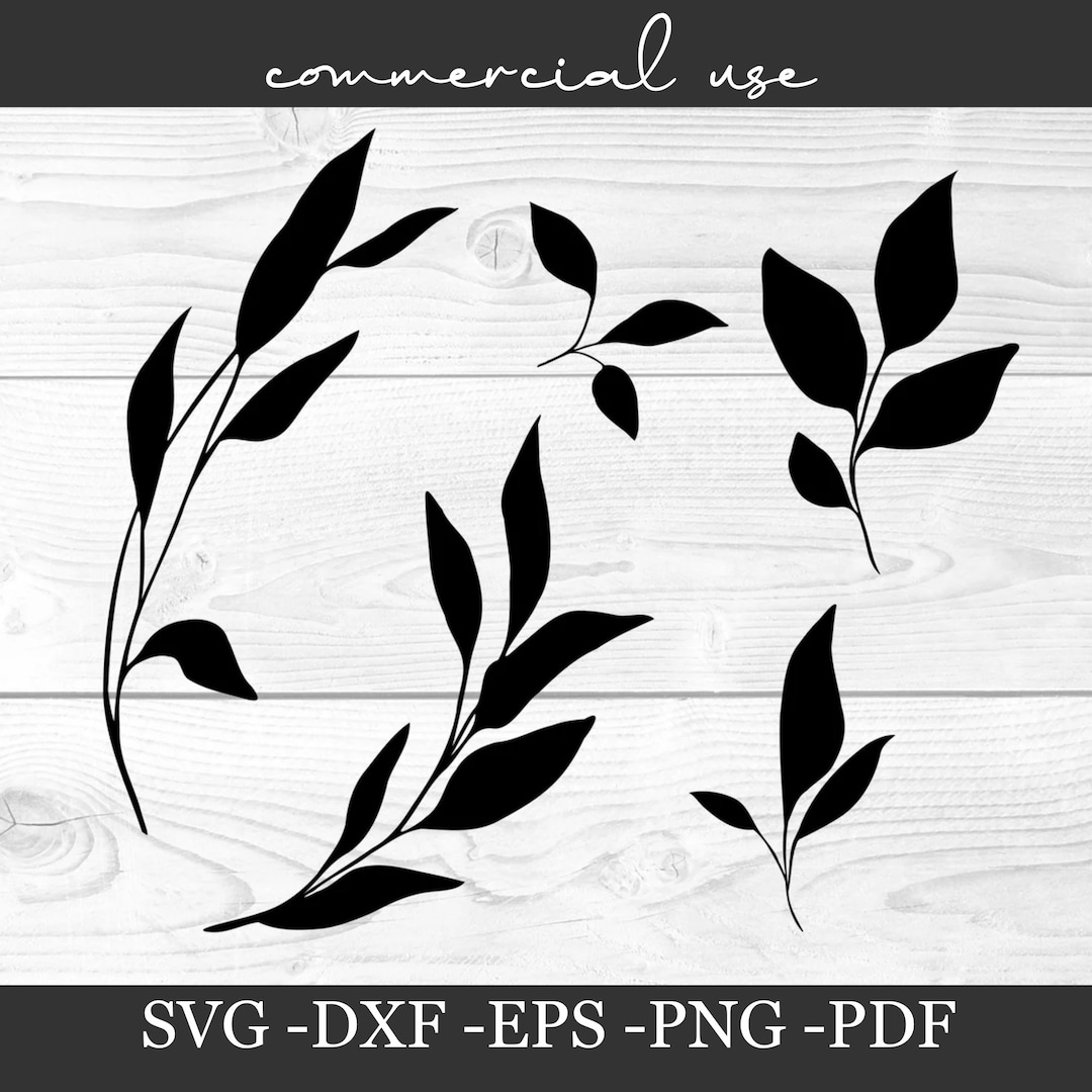 5 Leaf Svg Cut Files, Leaf Dividers, Decorative Elements Svg, Floral ...