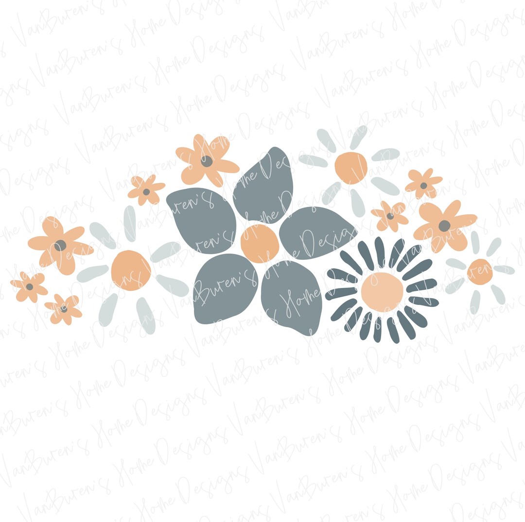 Hand Drawn Flower Bunch SVG: Floral Nursery Wall Art (digital Download ...