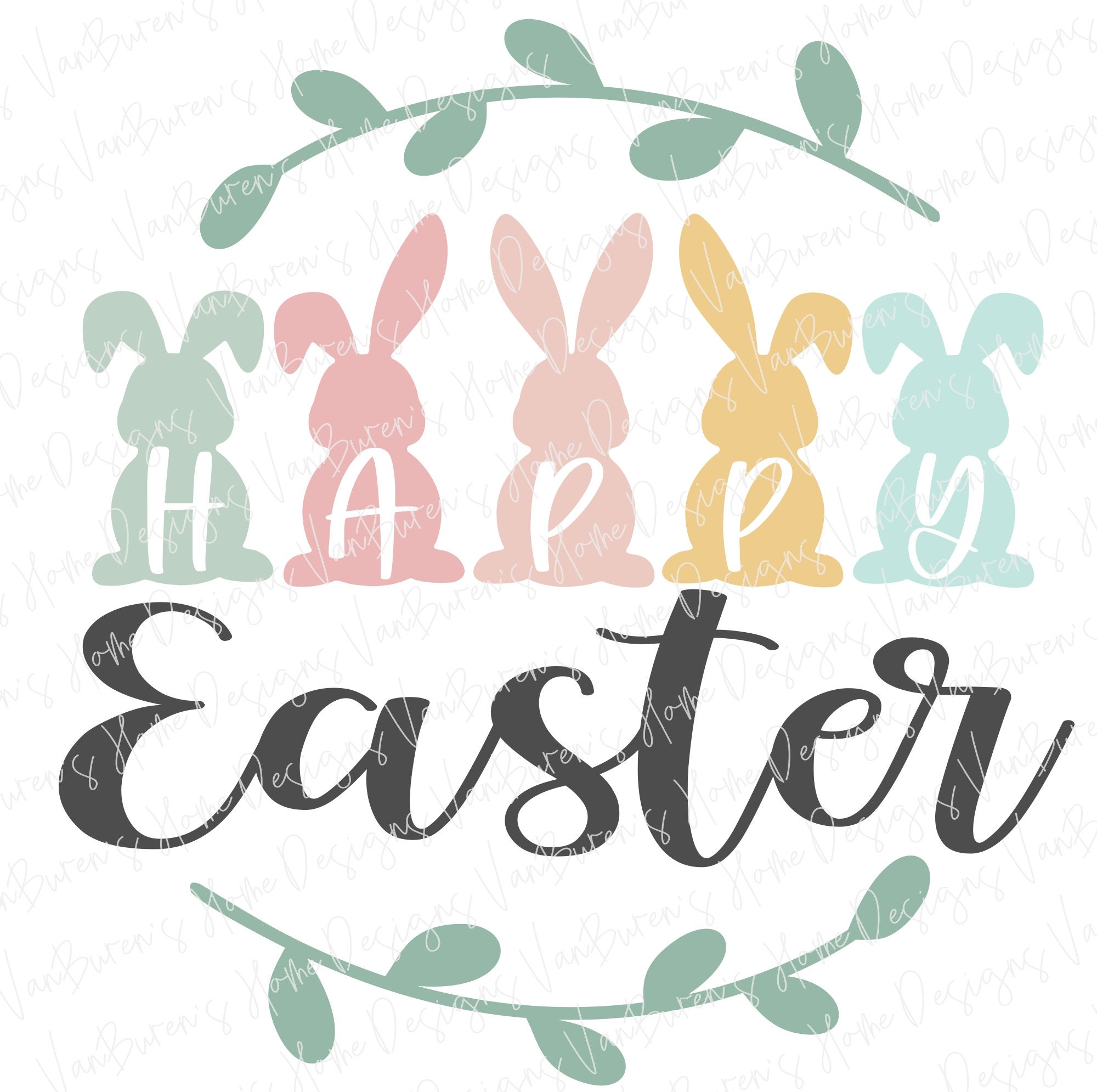 Happy Easter Svg Easter Bunnies Svg Happy Easter Png Easter - Etsy