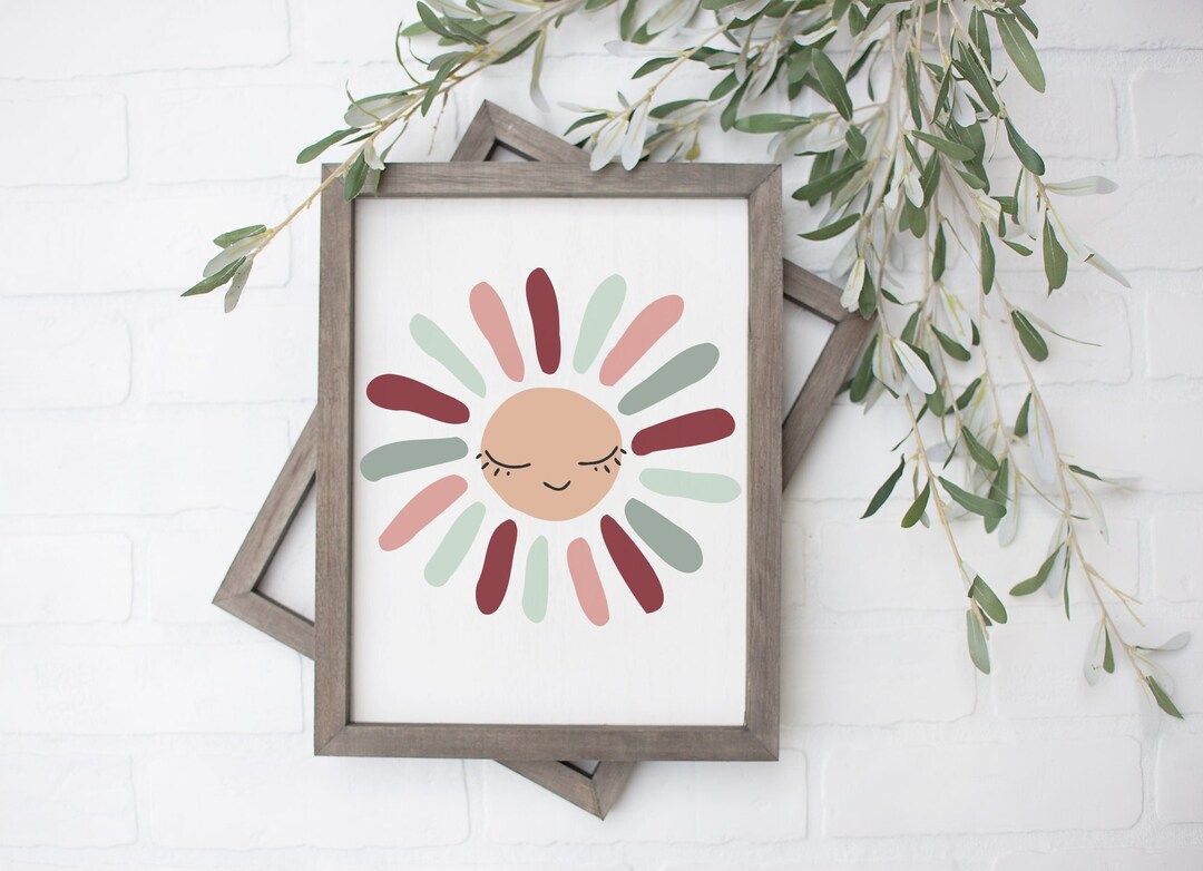 Hand Drawn Smiley Face Daisy SVG: Nursery Kids Room Decor (digital ...