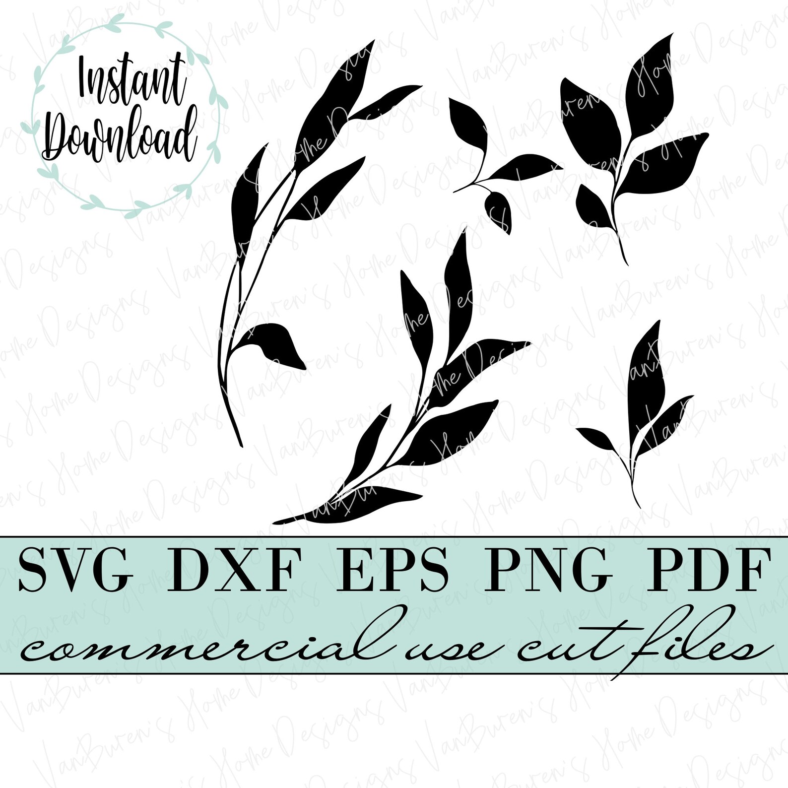 5 Leaf Svg Cut Files Leaf Dividers Decorative Elements Svg - Etsy
