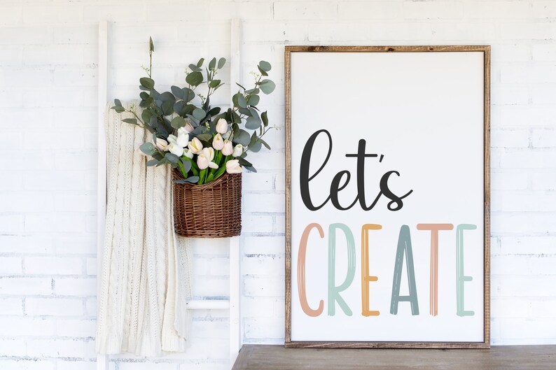 Lets Create Printable Classroom Wall Art Kids Craft Room - Etsy