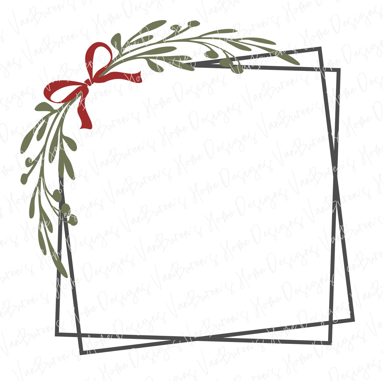 Square Christmas Frame SVG Floral Border Christmas Border - Etsy