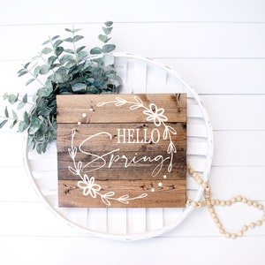 Hello Spring Wreath Vector File for Commercial Use - Etsy