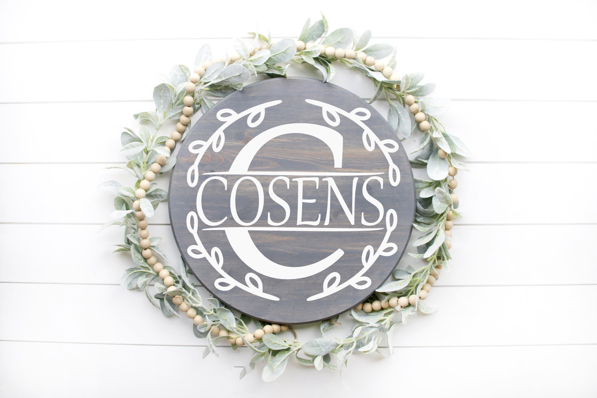 Split Monogram Alphabet With Floral Wreath. Digital Download Vector ...