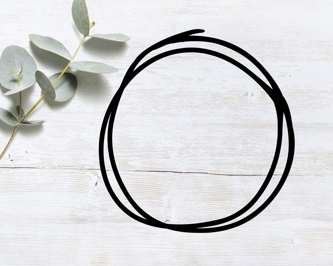 Scribble Circle Frame Commercial Use Formats Svg Dxf Eps Pdf and Png - Etsy