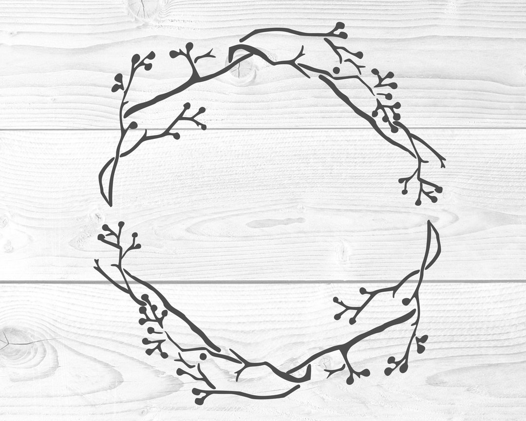 Berry Branch Wreath Svg, Commercial Use Cut File, Cricut Designs ...