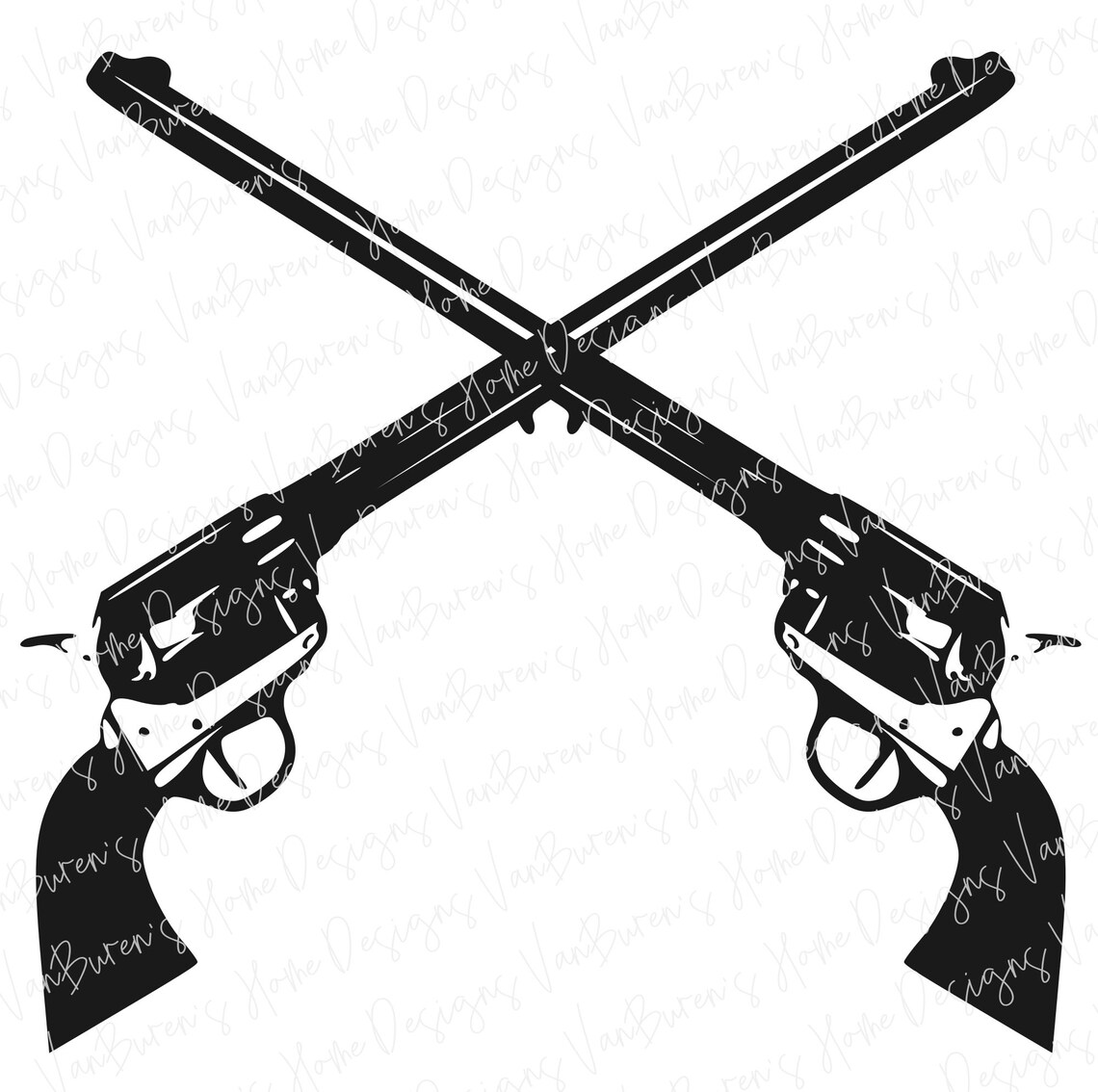 Crossed Pistols SVG Gun Logo Svg Revolver Svg Gun Svg Gun - Etsy