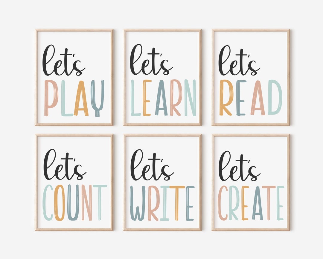 Classroom Wall Art Printable Set of 6, Educational Prints, Homeschool ...
