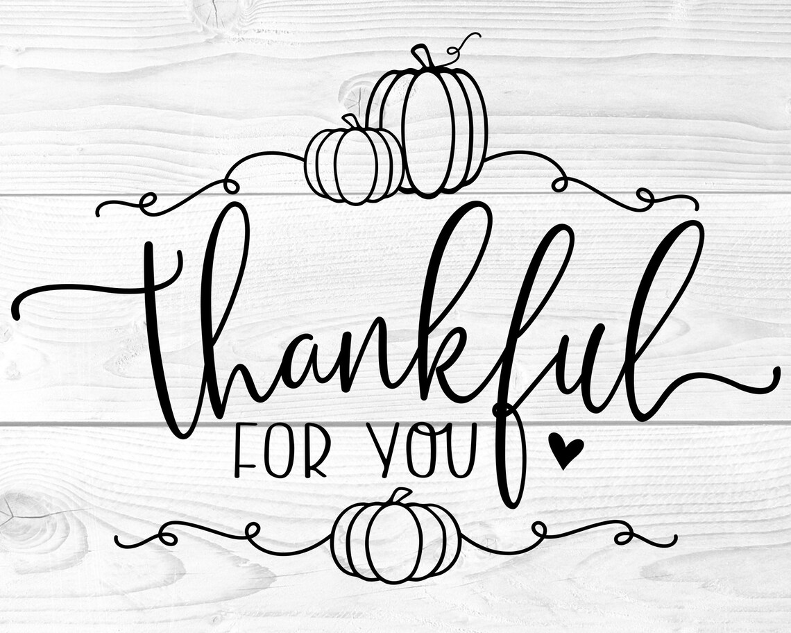 Thankful for You SVG Design: Thanksgiving Pumpkin Border (laser/cricut ...